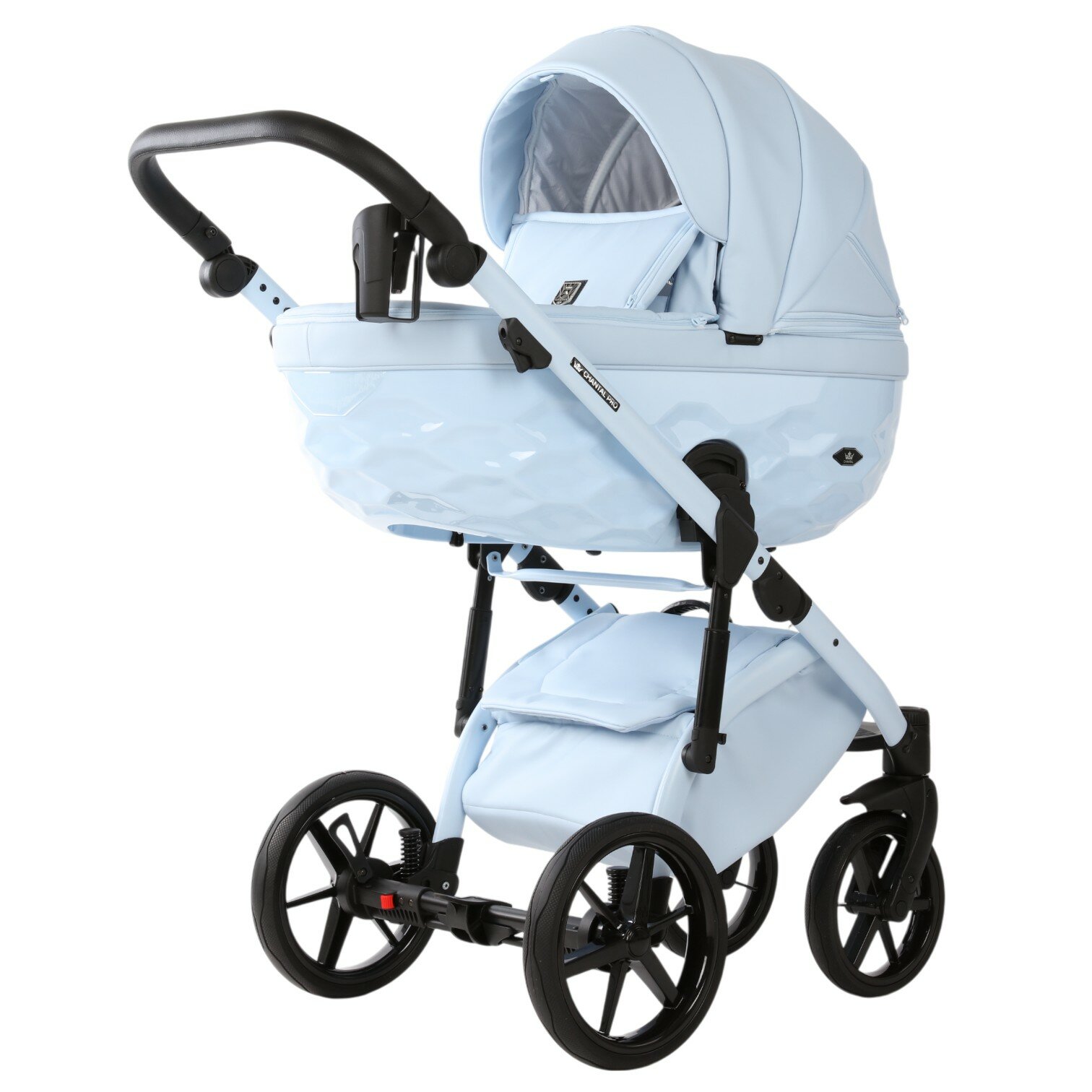 Детская универсальная коляска Adamex Chantal PRO Natura - CN-1-Sky (Голубая экокожа)
