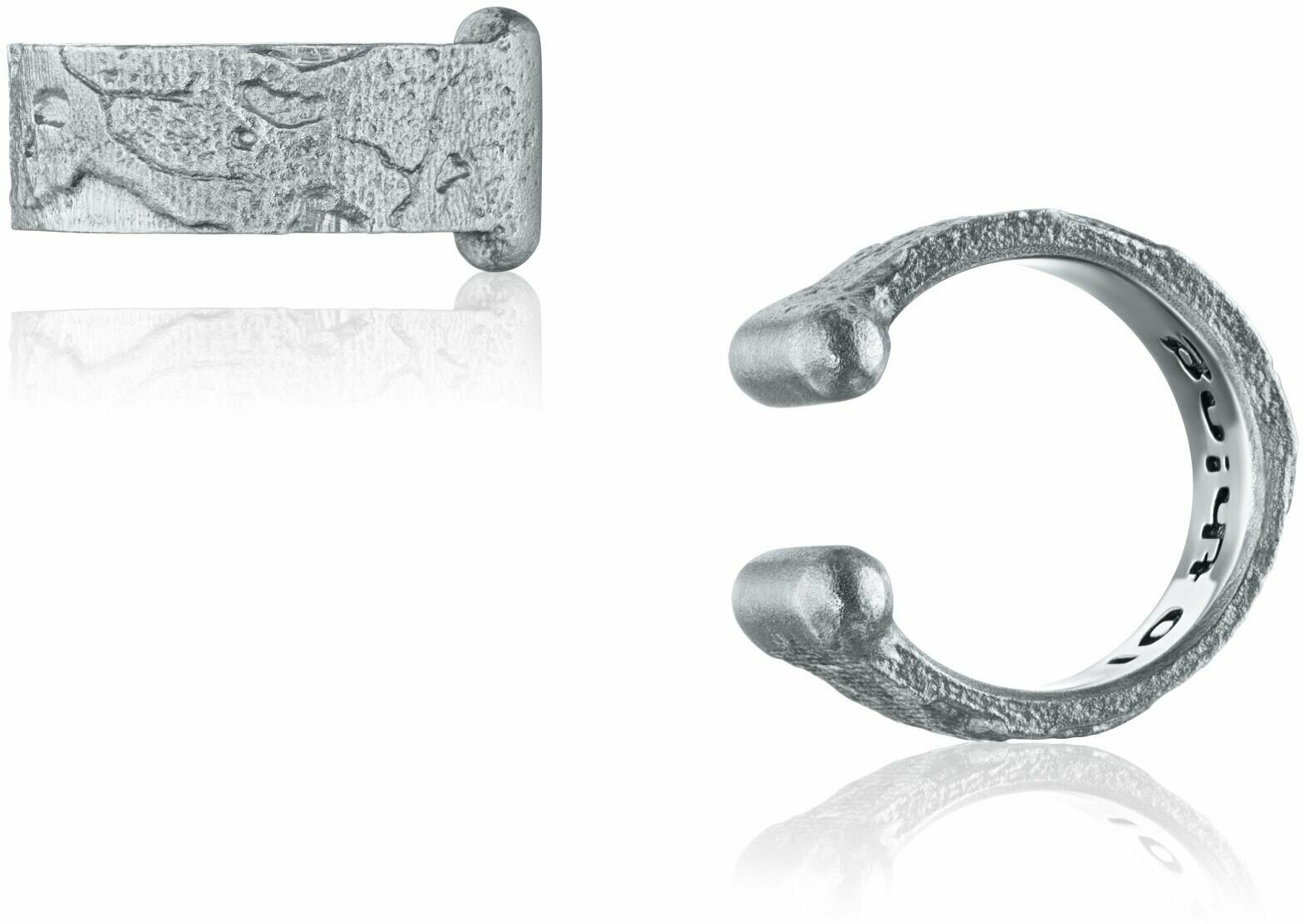 Серьги каффы, серебро, 925 проба