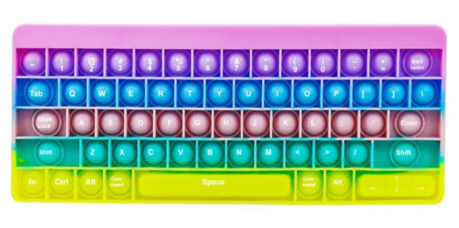 Силиконовая игрушка-клавиатура в макаронных цветах для младенцев с радужными узорами