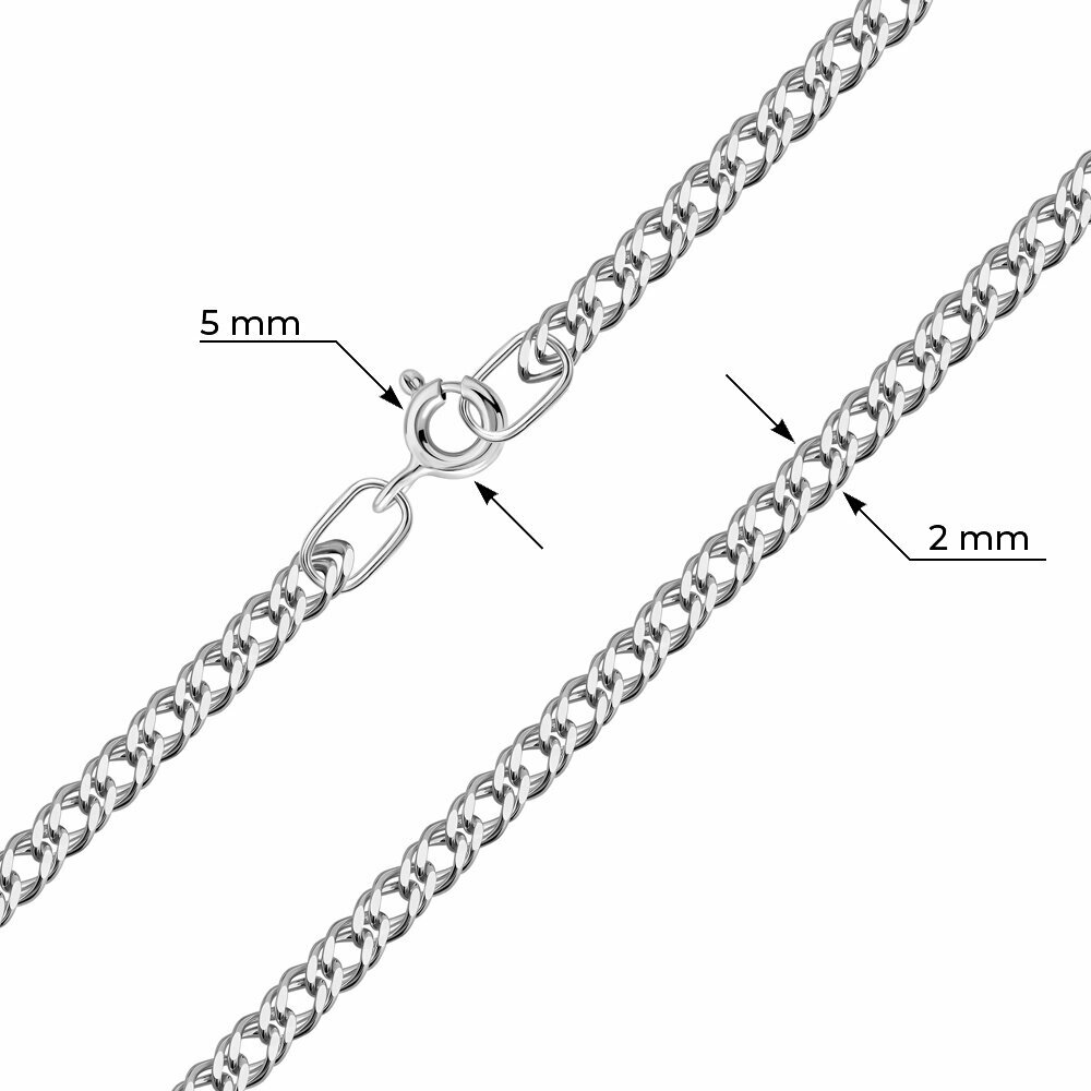 Цепь серебро, 925 проба, родирование