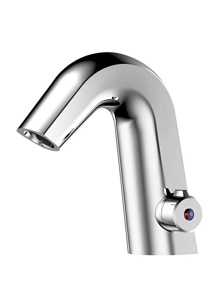 Смеситель для раковины SantiLine Photocell SL-9033 сенсорный, хром, глянцевый, кран для ванной в раковину, из латуни, с функцией экономии расхода, для инвалидов