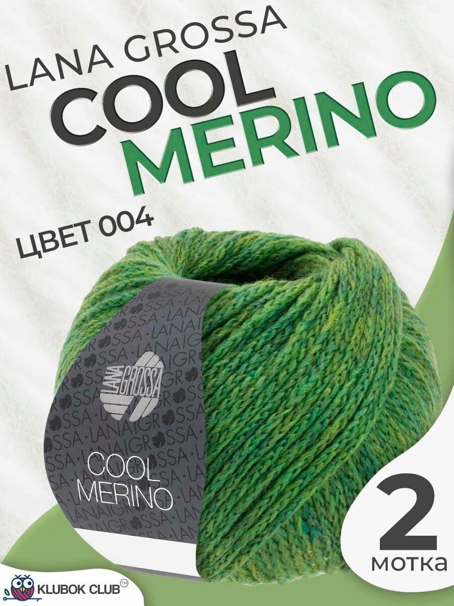 Пряжа для вязания Lana Grossa Cool Merino шнурок, цвет 004, 2 мотка