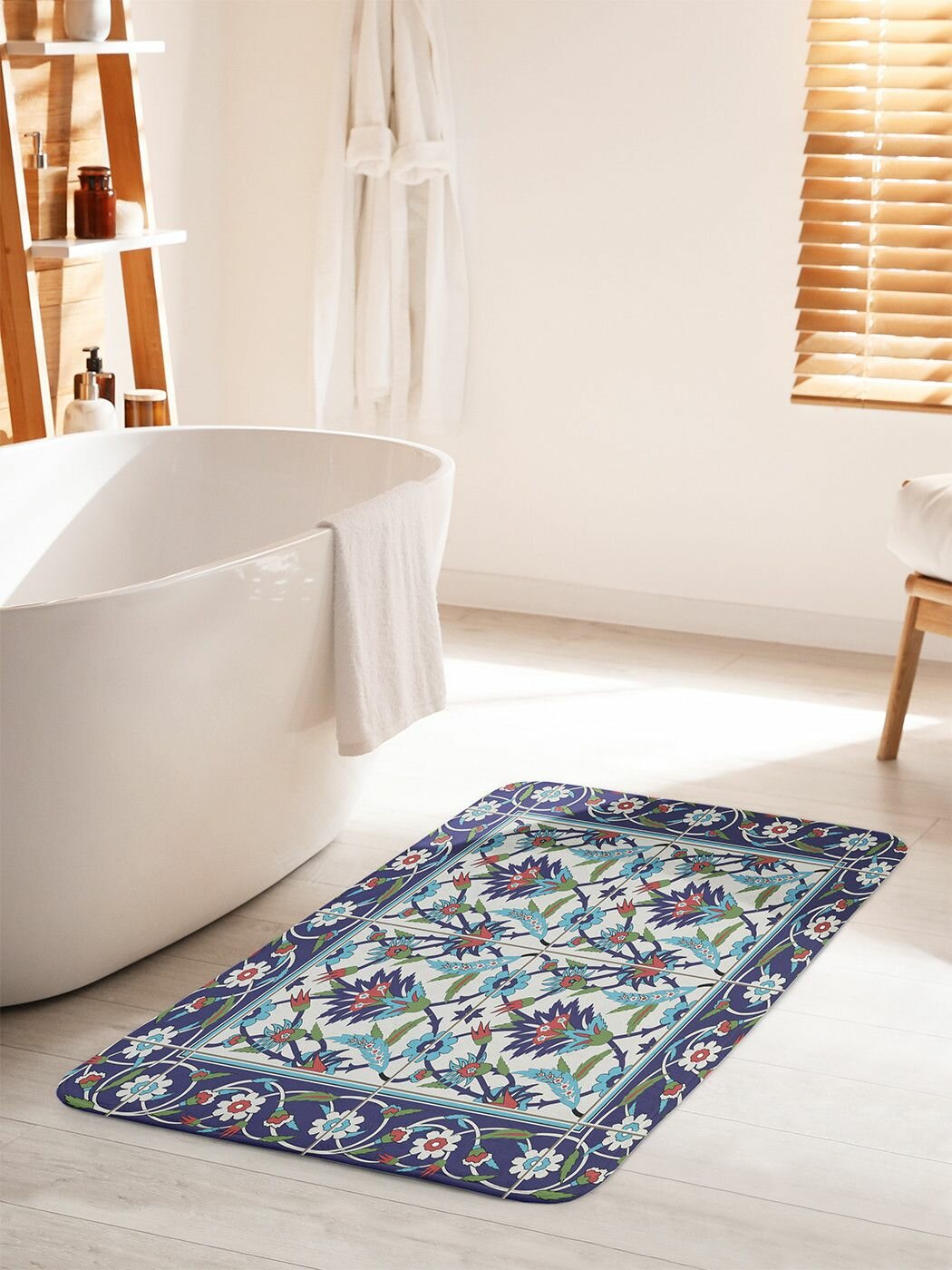Коврик для ванной комнаты и туалета противоскользящий "Восточная плитка" 60х100 см, JoyArty