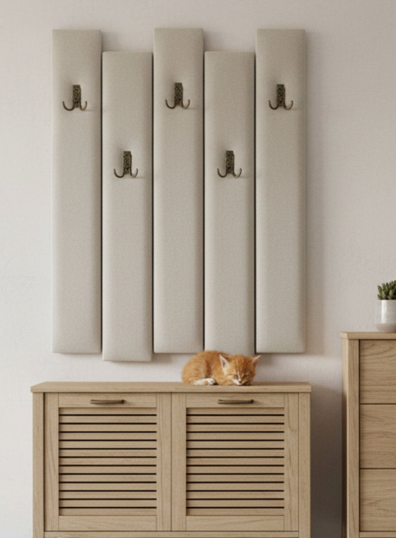 Вешалка для одежды RDS mebel, деревянная, текстильная, разборная, 5 крючков