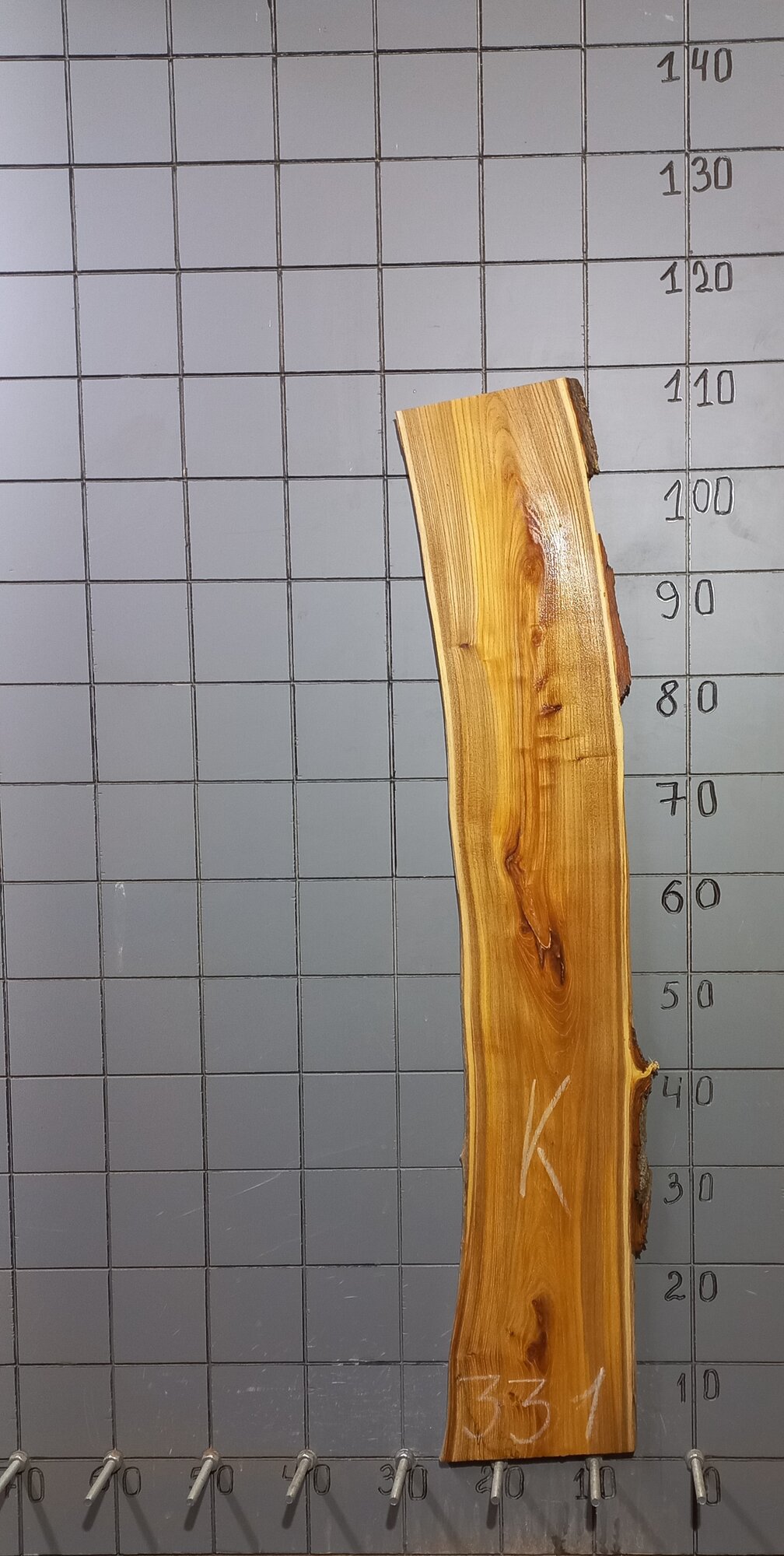 Слэб "Доклес" № 331, карагач, антисептический, необрезная, 2х16х100 см