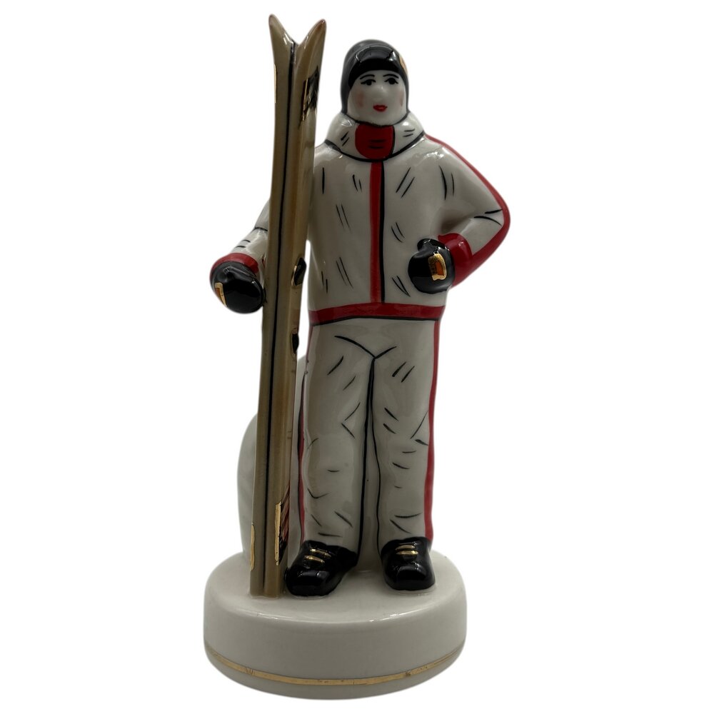 Статуэтка "Лыжник", 18 см, фарфор, 2022-2024 гг, Вербилки, Россия