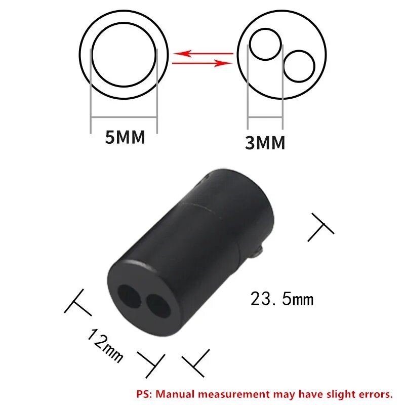 Разветвитель от 1 до 2, Hi-Fi аудио, динамик из алюминиевого сплава, разъем типа 1pcs, Black 5mm-3mm