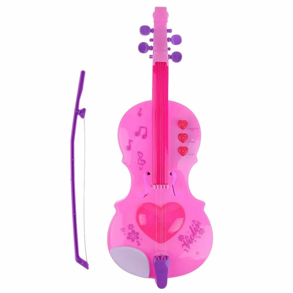 Детская музыкальная игрушка-скрипка с подсветкой и магнитами