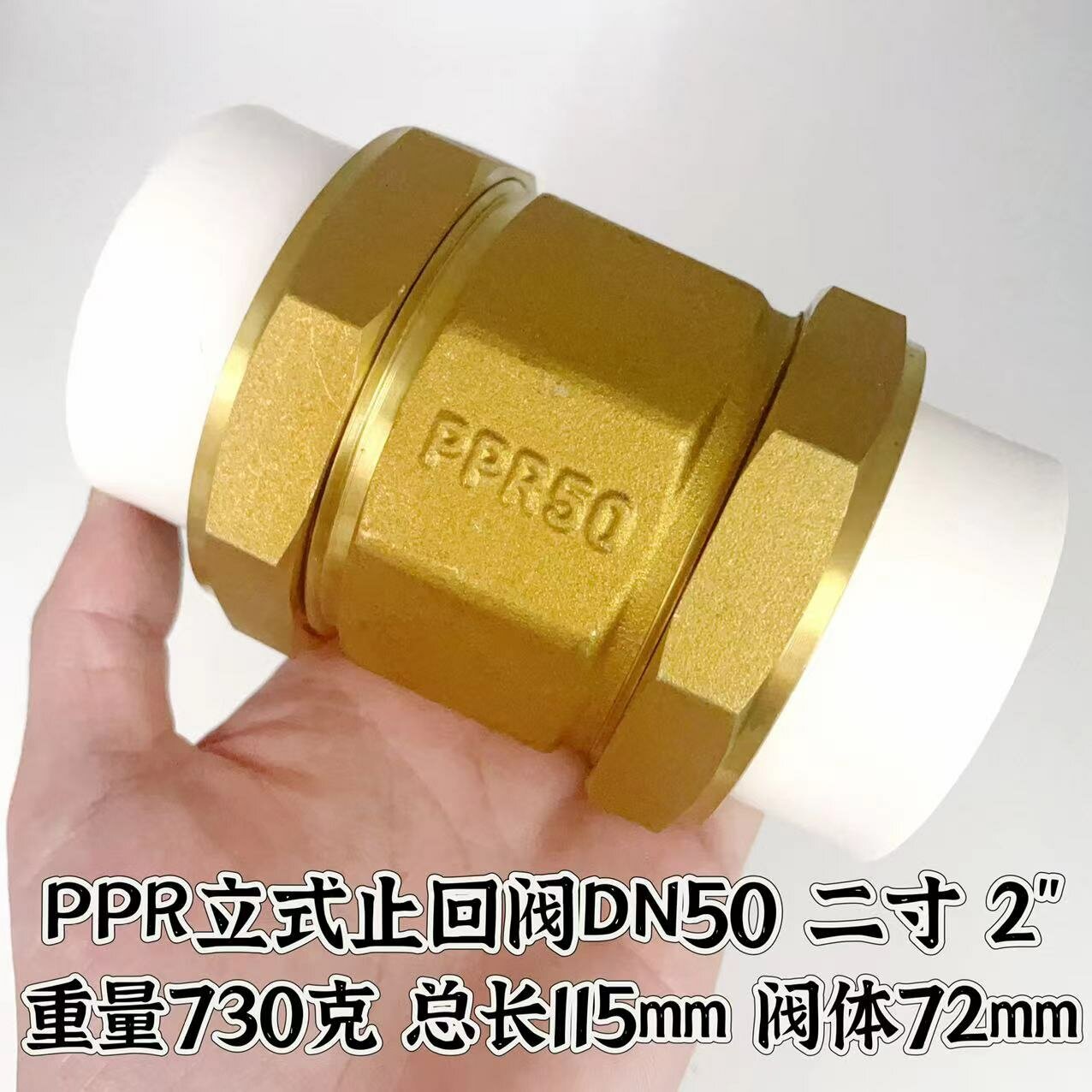 Цельномедный PPR-клапан с двойным соединением и вертикальным обратным клапаном, пружина из нержавеющей стали 20 мм, медный сердечник, для водопроводных труб 25PE.