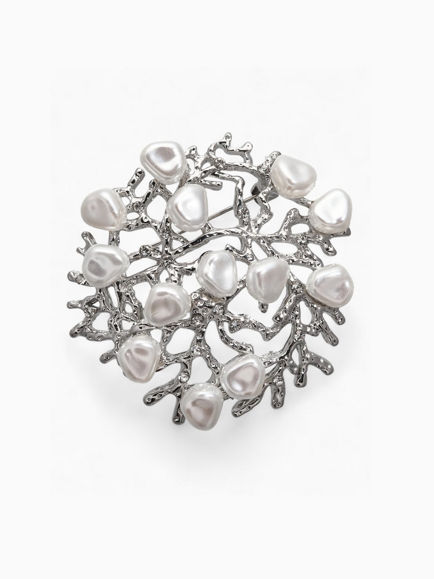 Брошь, стразы, искусственный камень