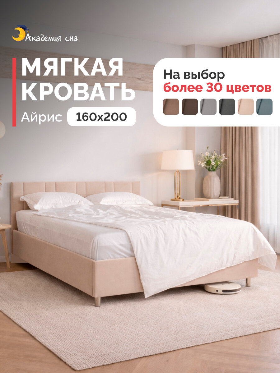 Кровать 160х200 двуспальная Академия сна Айрис Тк. Dumont 02