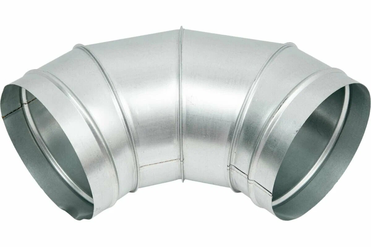 Отвод для круглых воздуховодов из оцинкованной стали 125 мм 90°