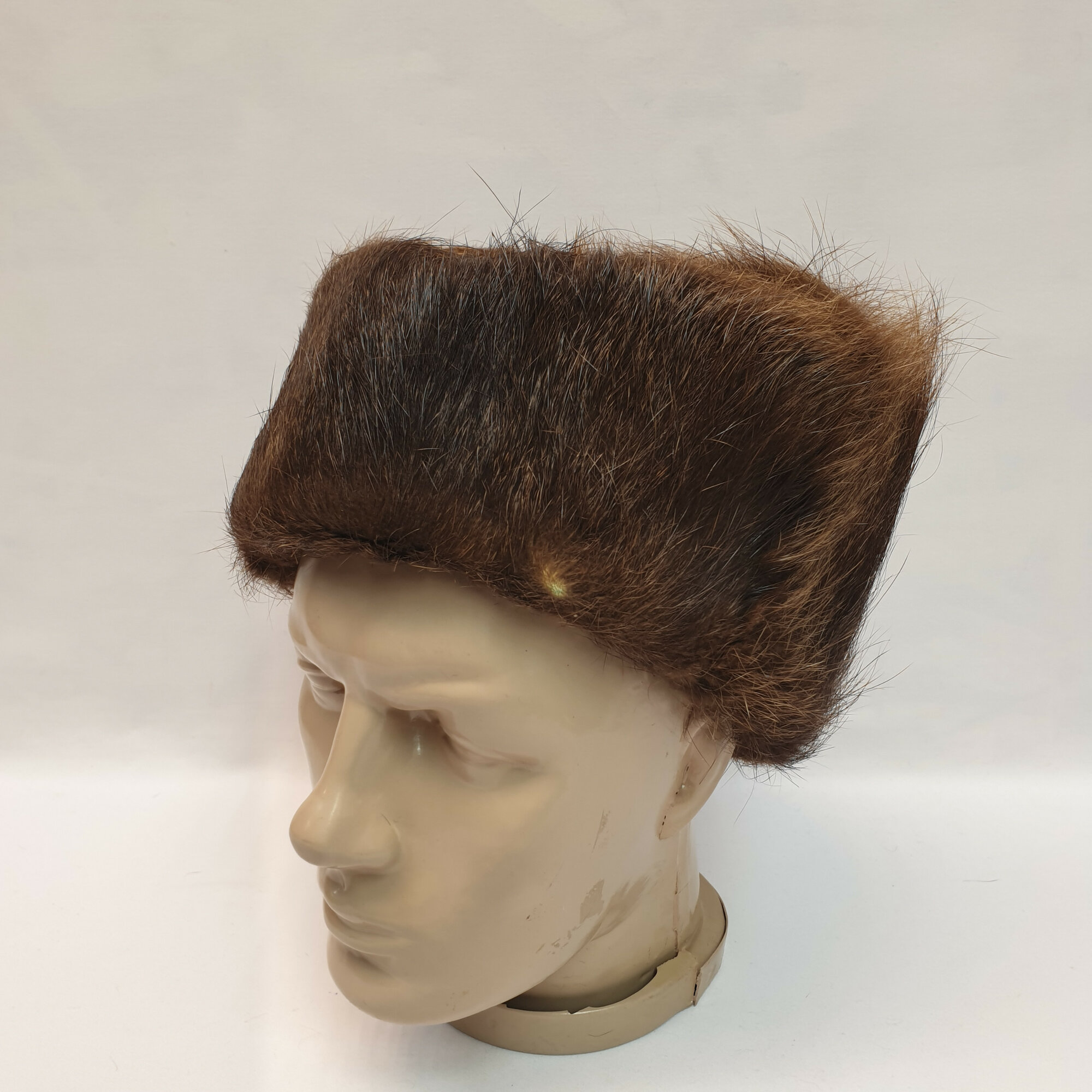 Шапка ушанка из натурального меха, обхват головы 60 см. Винтаж СССР