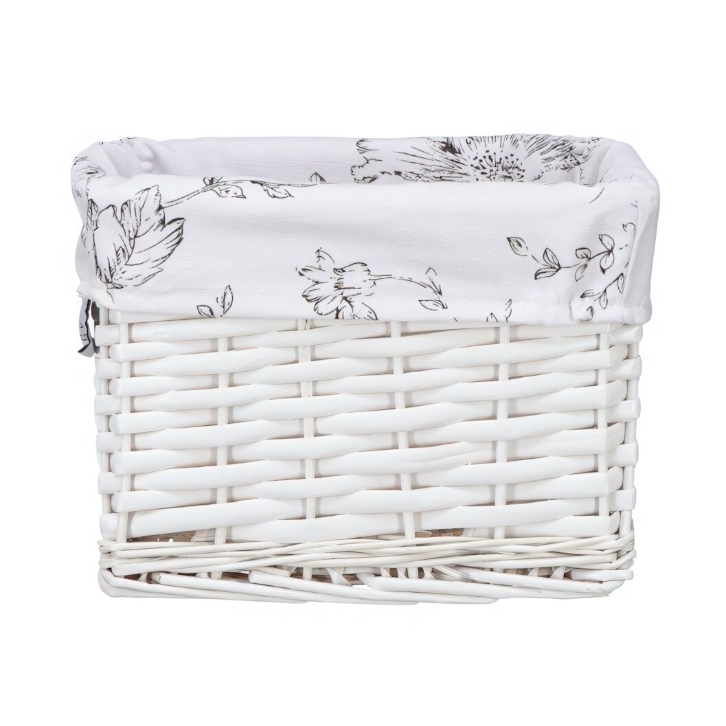 Корзина стеллажная "Цветы", Д250 Ш180 В180, белая