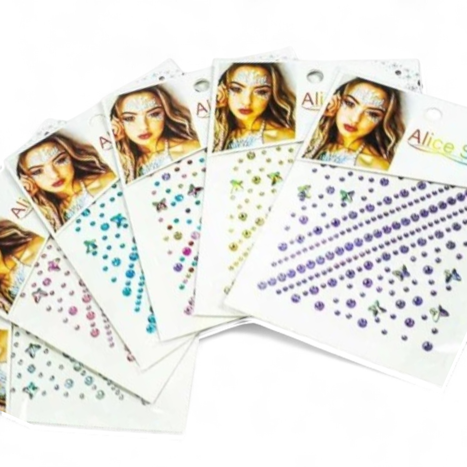 Наклейки KUBANSTAR KS-138, пластик, 3D, самоклеющиеся, для лица, для декора. Микс.