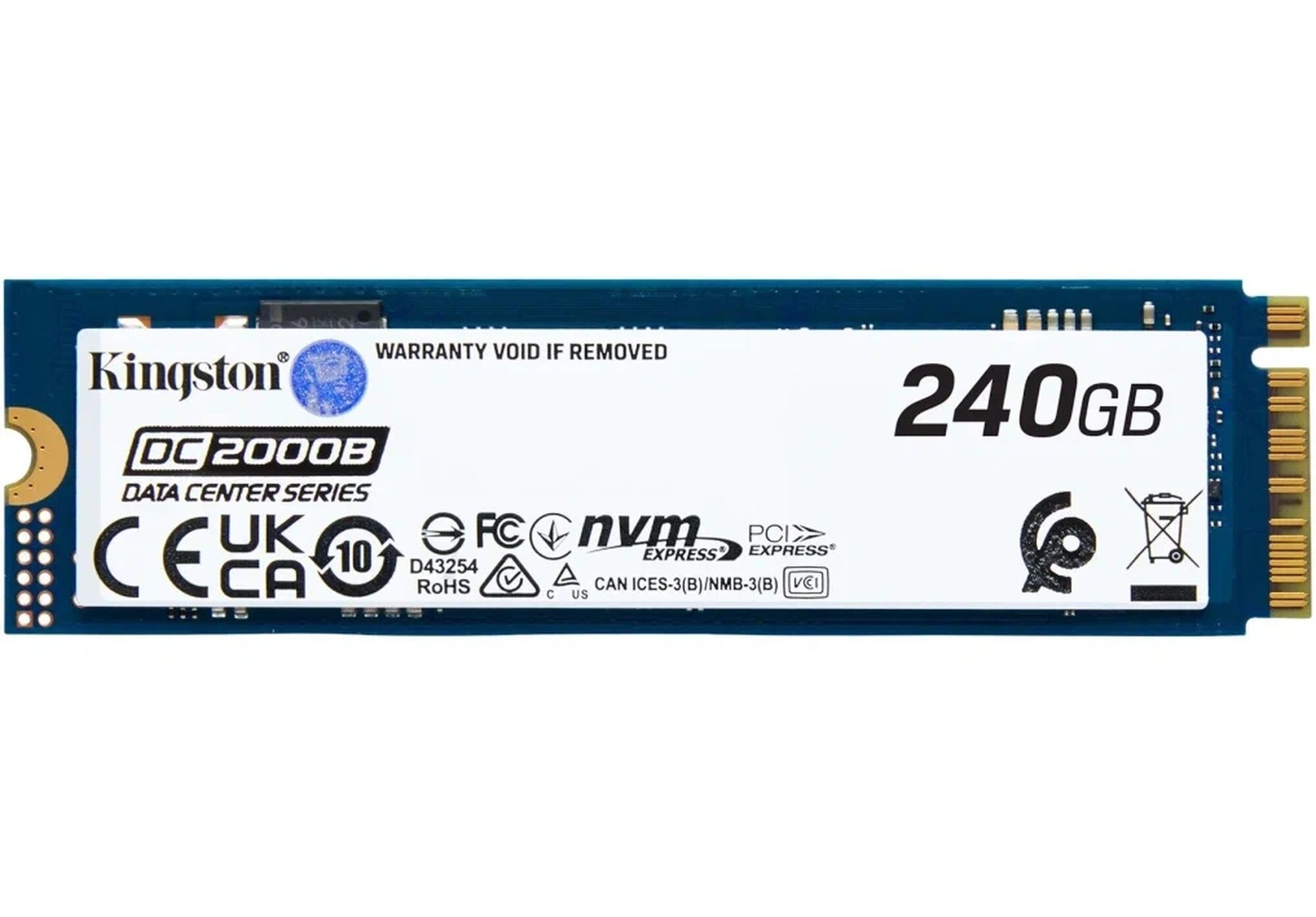 Твердотельный накопитель Kingston 240ГБ, M.2 2280, PCIe 4.0 x4, M.2 DC2000B (SEDC2000BM8/240G)