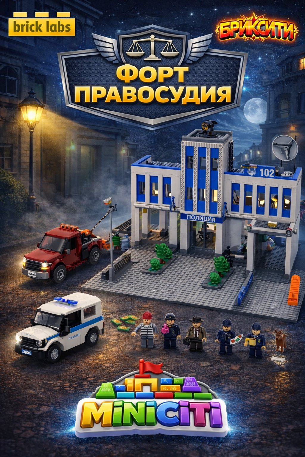 Конструктор Brick Labs Бриксити AB-1308 Конструктор Полицейский участок «Форт правосудия»