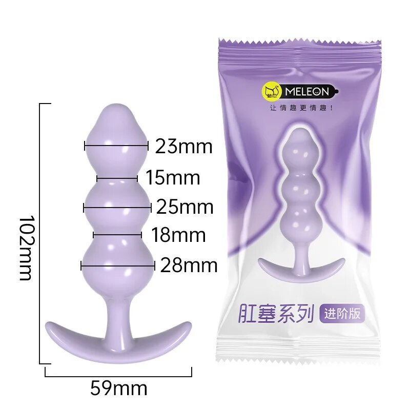 5-стильные мягкие силиконовые анальные пробки для начинающих, анальный стимулятор, тренажер, Purple