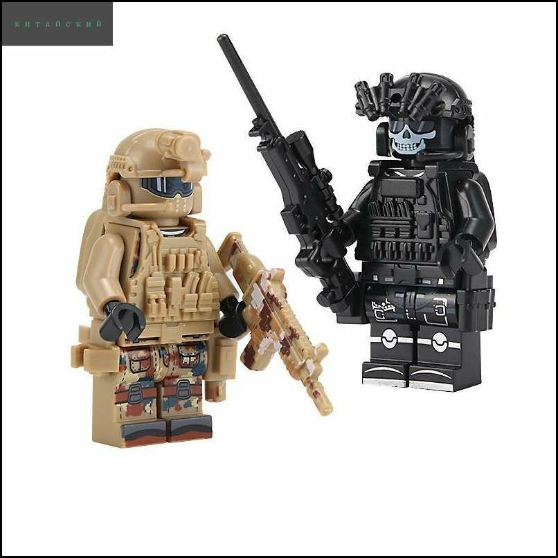 Военные фигурки LEGO, 6 предметов + джип / спецназа / Призрак
