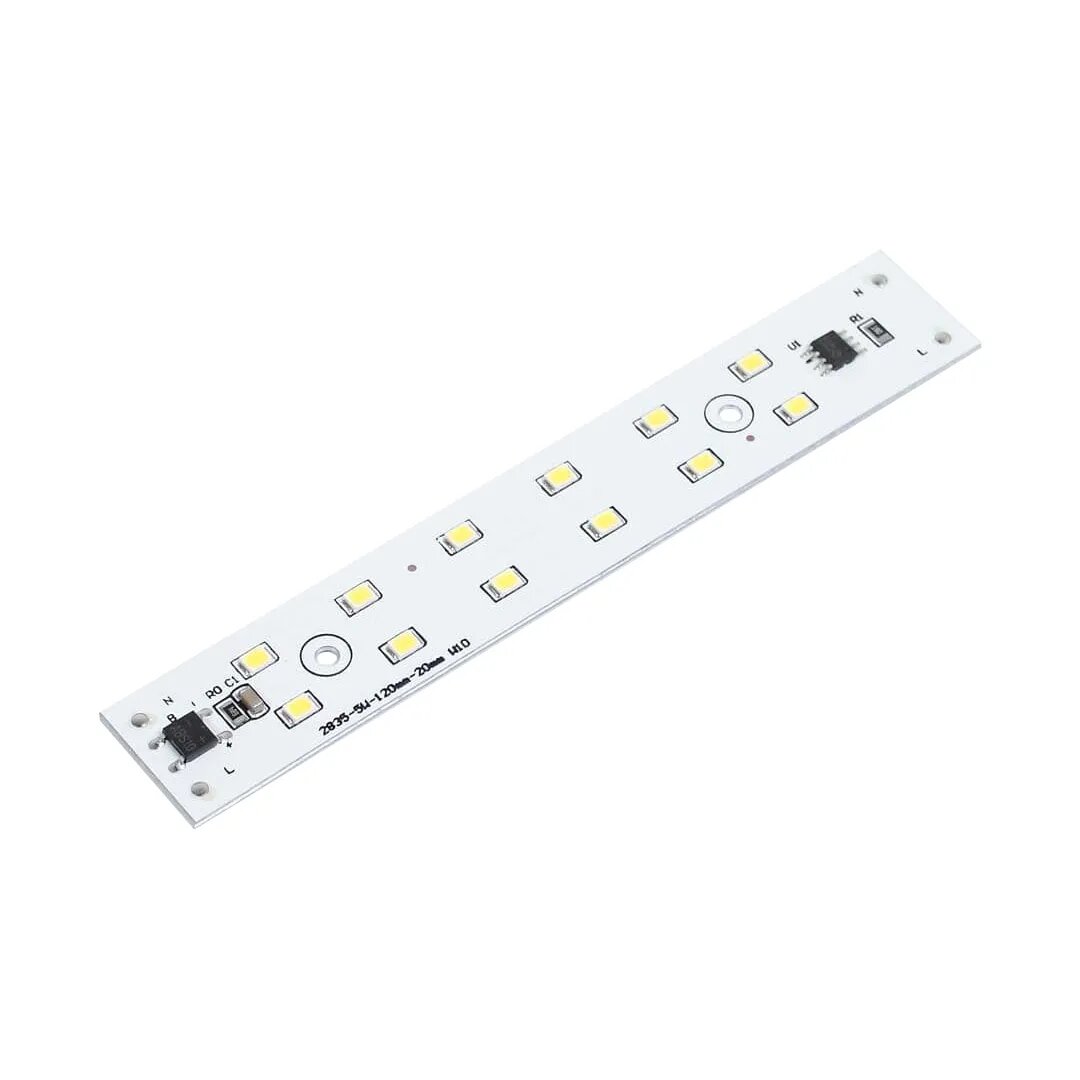 Светодиодная линейка 2835, 2х6 led, 220V, 5W, 120mm, D173, warm white