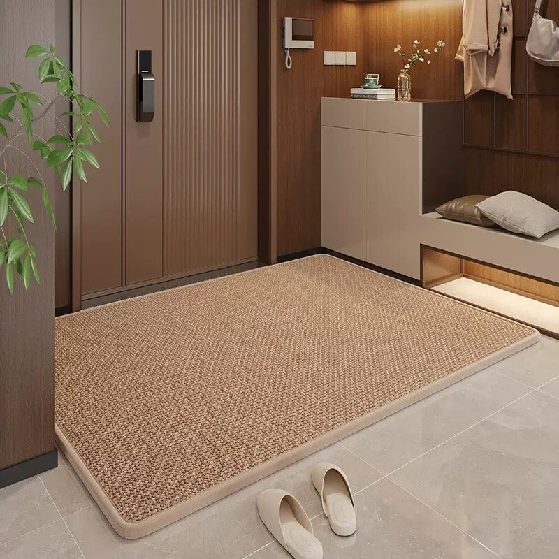 Льняной коврик, вплетенный в домашний дверной коврик для ванной комнаты, впитывающий нескользящий коврик для ног40X60cm коричневый
