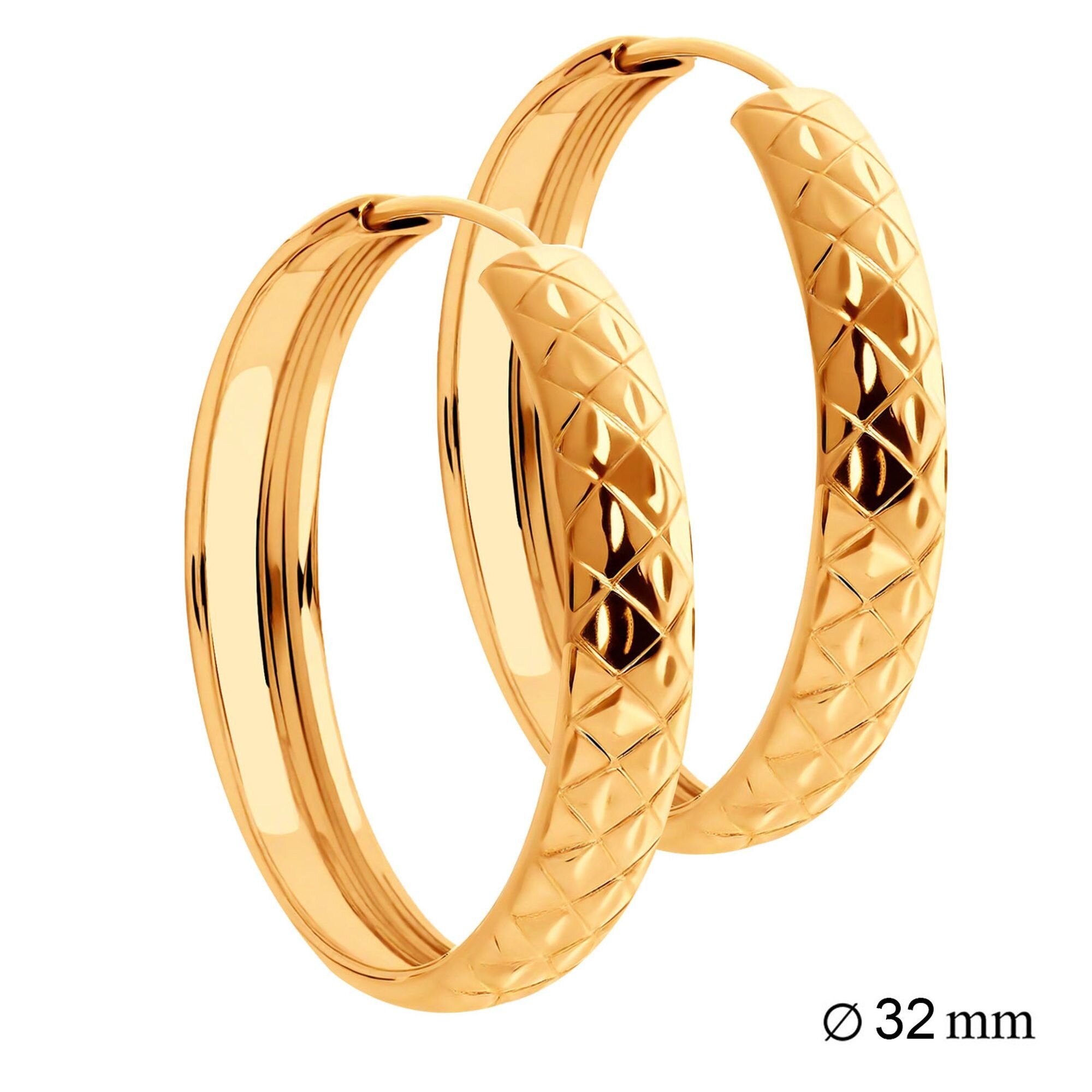 Серьги конго, красное золото, 585 проба