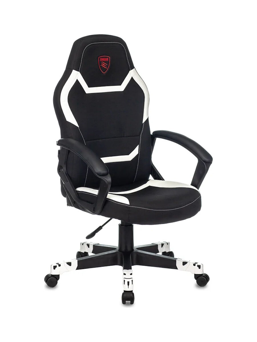 Кресло компьютерное Zombie 10 экокожа/ткань, до 120 кг, черный/белый