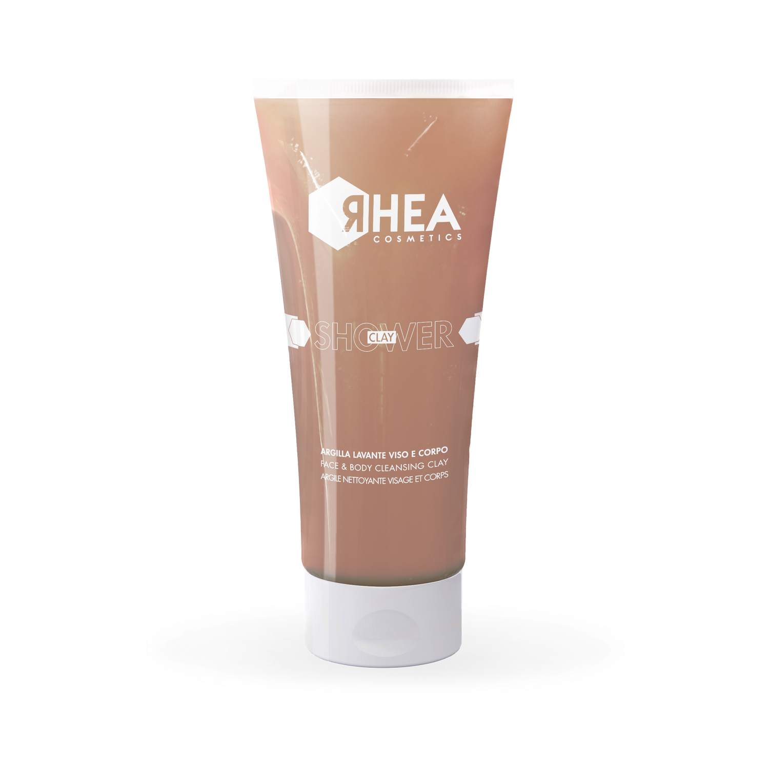 RHEA ShowerClay Очищающая глина с пептидами и молочной кислотой для лица и тела, 200 мл