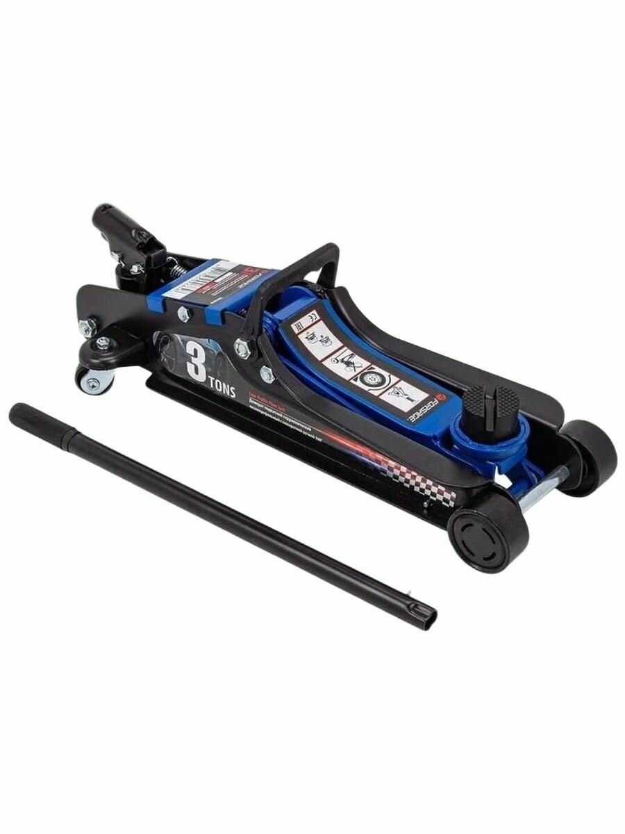 Домкрат подкатной гидравлический низкопрофильный с поворотной ручкой 3т