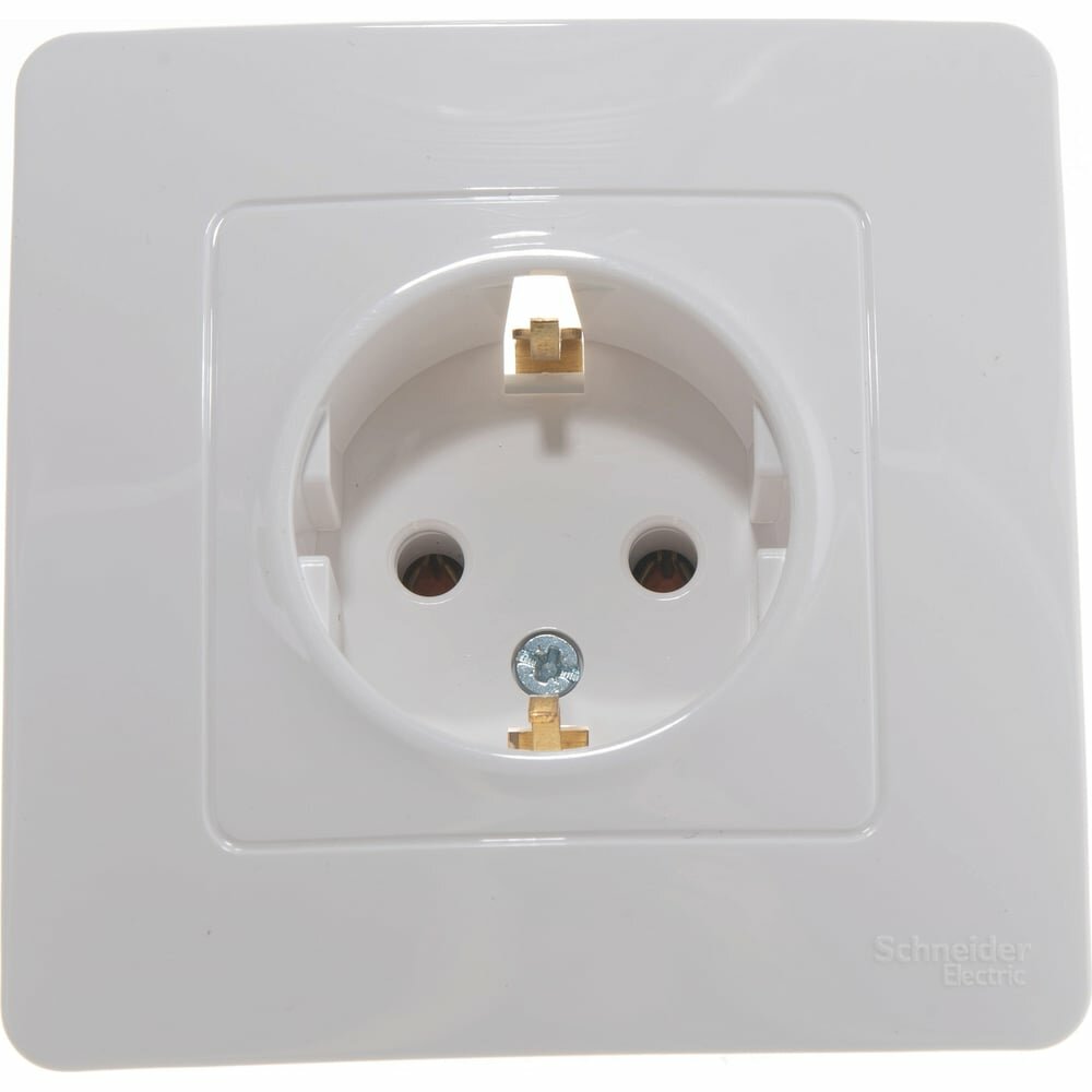 Розетка Systeme Electric BLANCA с заземлением без шторок, белый BLNRS001011
