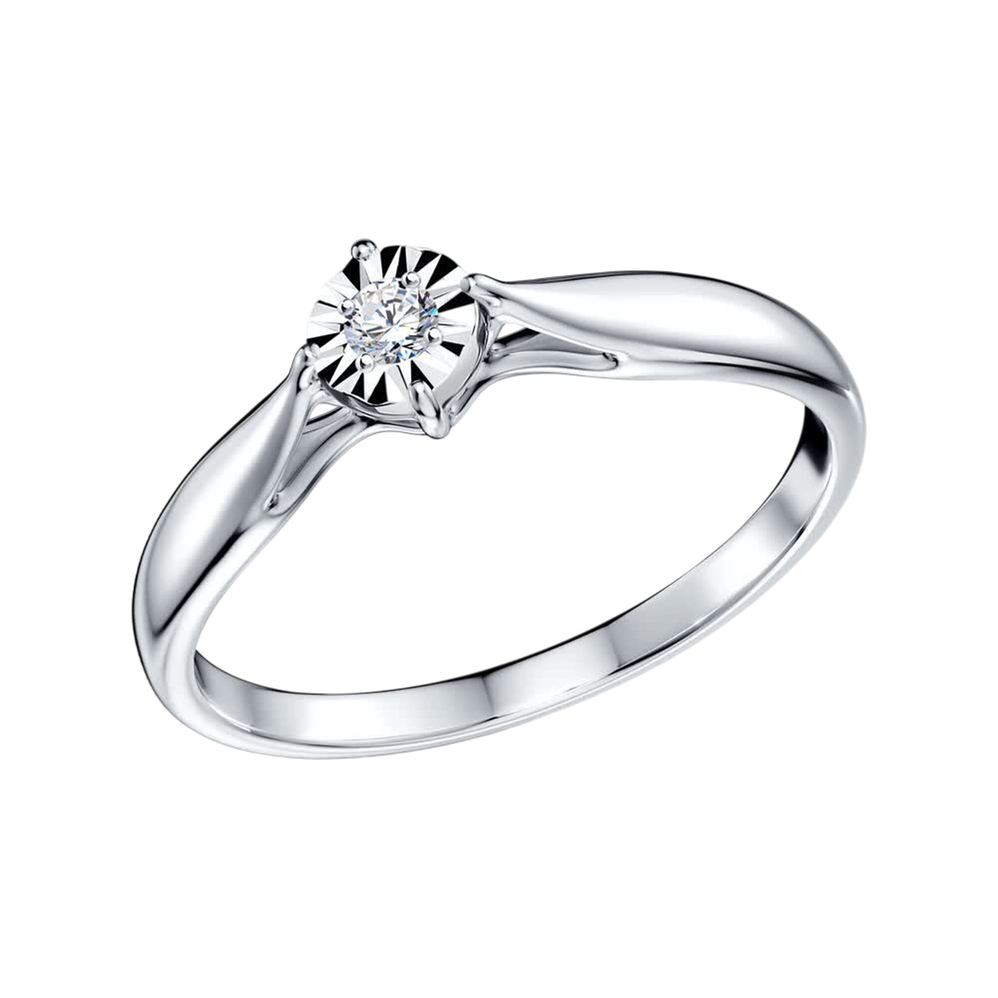 Кольцо помолвочное, белое золото, 585 проба, бриллиант