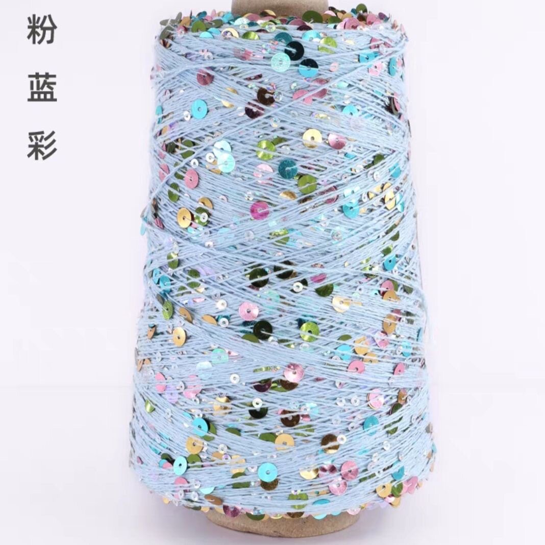 Хлопковая пряжа с пайетками и крупными и мелкими бусинами 3+6, пряжа ручной работы, декоративная пряжа, оптовая продажа с фабрики, пряжа в мотках, трансграничная торговля.