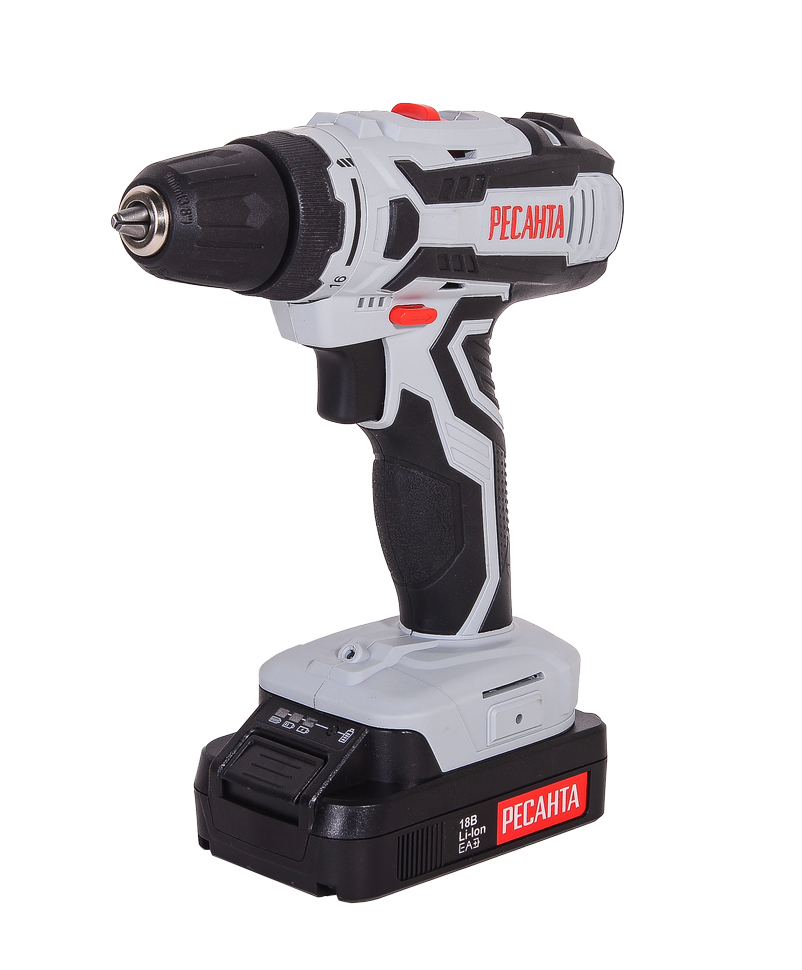 Дрель-шуруповерт аккумуляторная Ресанта ДА-182ЛК, безударный