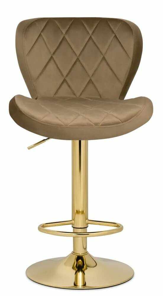 Лайфмебель Барный стул для кухни крутящийся мягкий Porch темно-бежевый/золотой