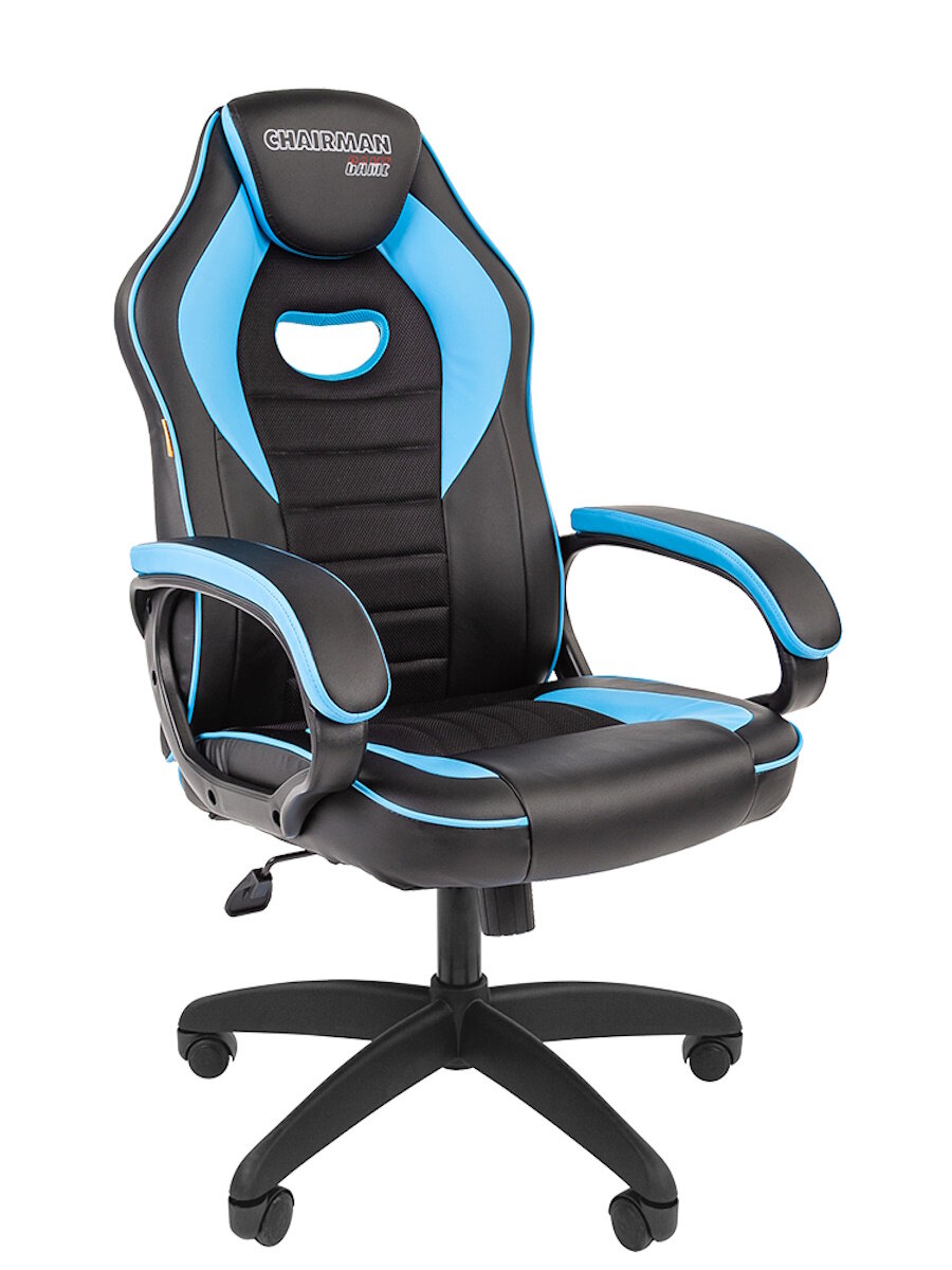 Кресло игровое Chairman game 16 экопремиум (7024556) black/blue