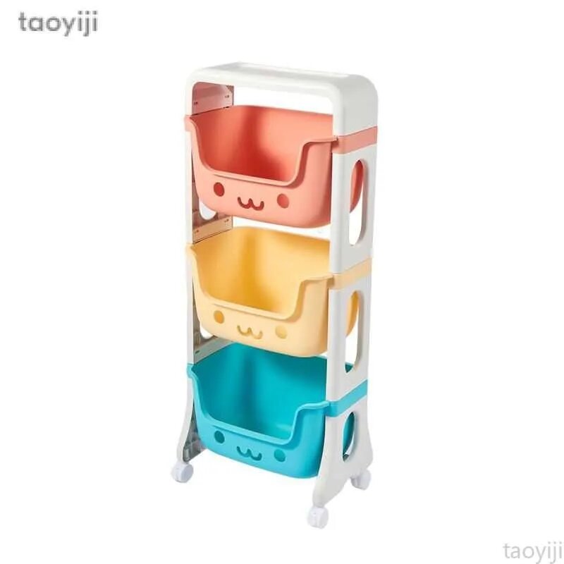 Стеллаж детский для хранения игрушек 25х39.50х95 см, пластиковый, цвет желтый
