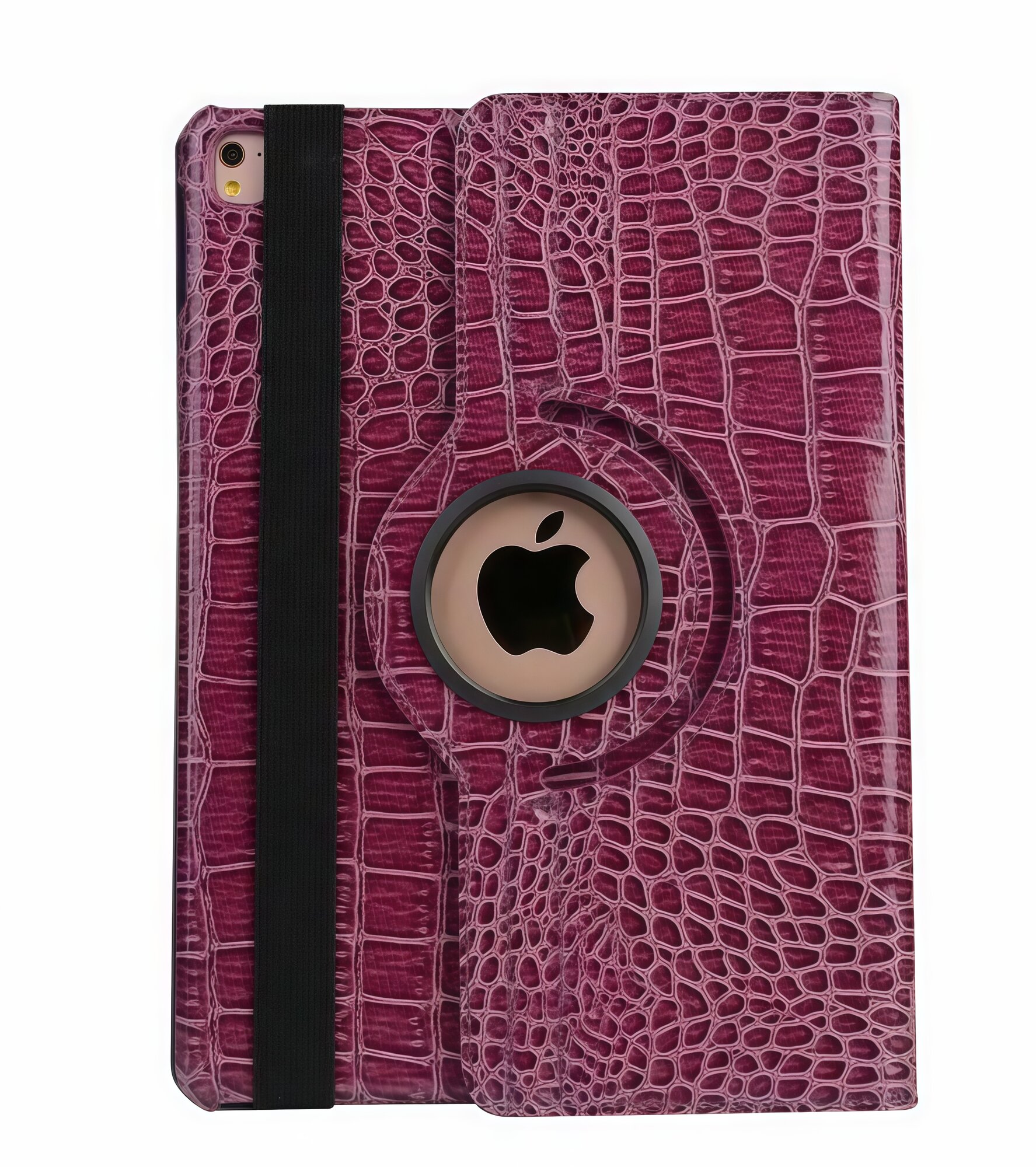 Чехол-футляр MyPads "Крокодил", для iPad 2 (2011) / iPad 3 (2012) / iPad 4 (2012), лаковая кожа, цвет фуксия, розовый