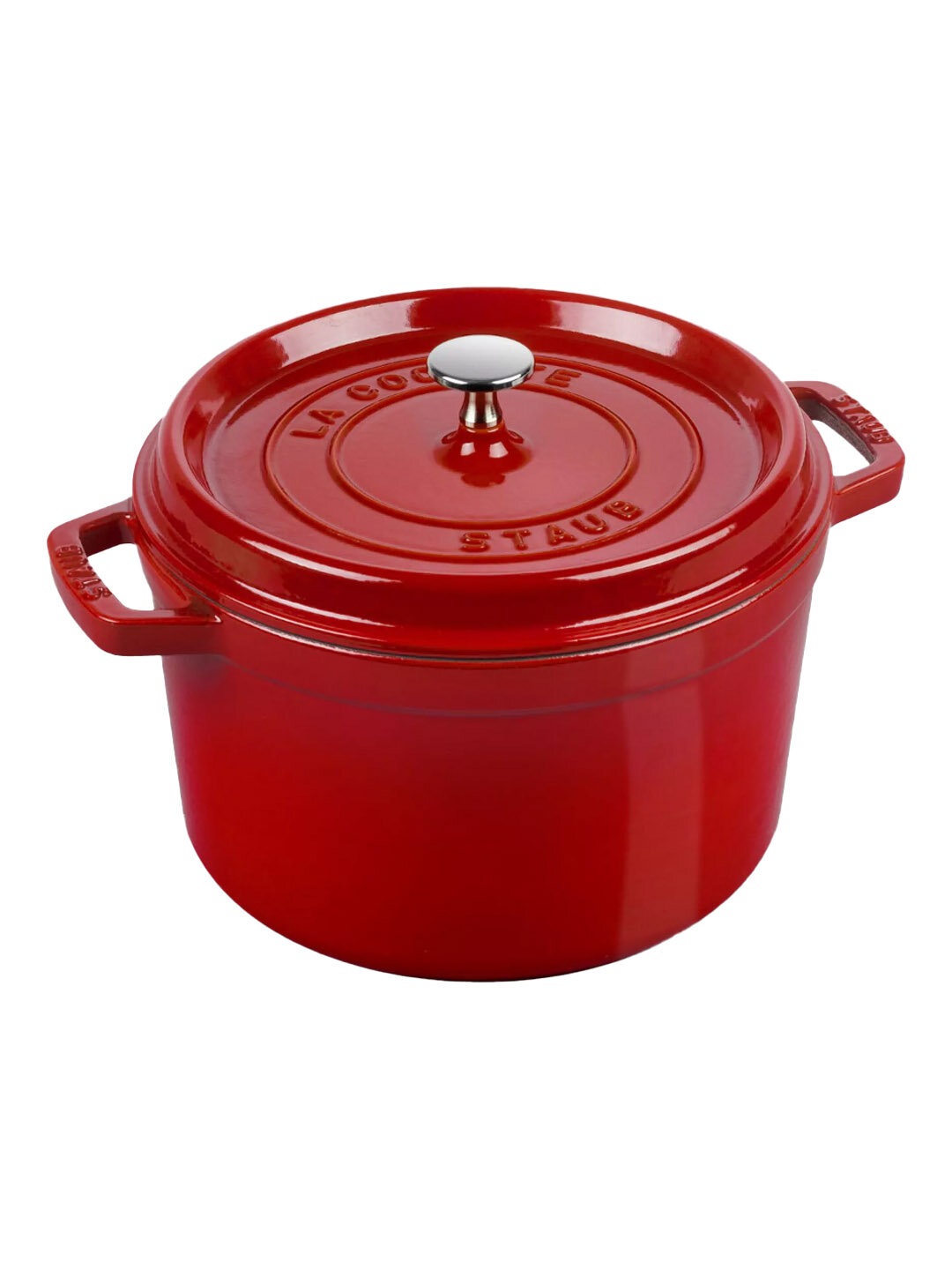 Кокот высокий Staub La Cocotte 4.7л, вишневый, чугунный, с крышкой