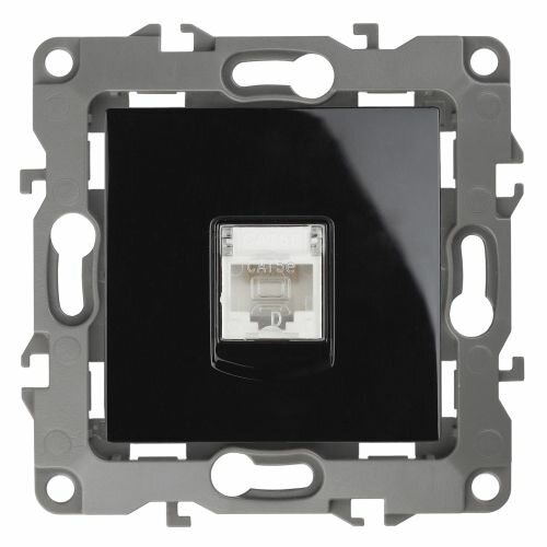 Розетка компьютерная Эра12 12-3107-06 RJ45 черн. Эра Б0014728