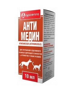 Апиценна Антимедин для устранения седативного и анальгетического эффектов альфа-2-агонистов у собак и кошек 10 мл