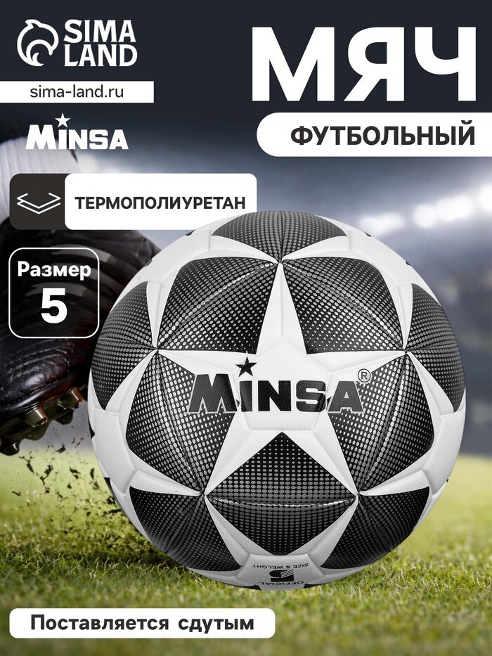 Мяч футбольный MINSA, TPE, машинная сшивка, 12 панелей, размер 5
