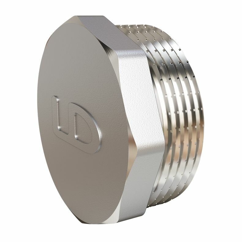 Заглушка наружная резьба 3/4" латунь никель LD