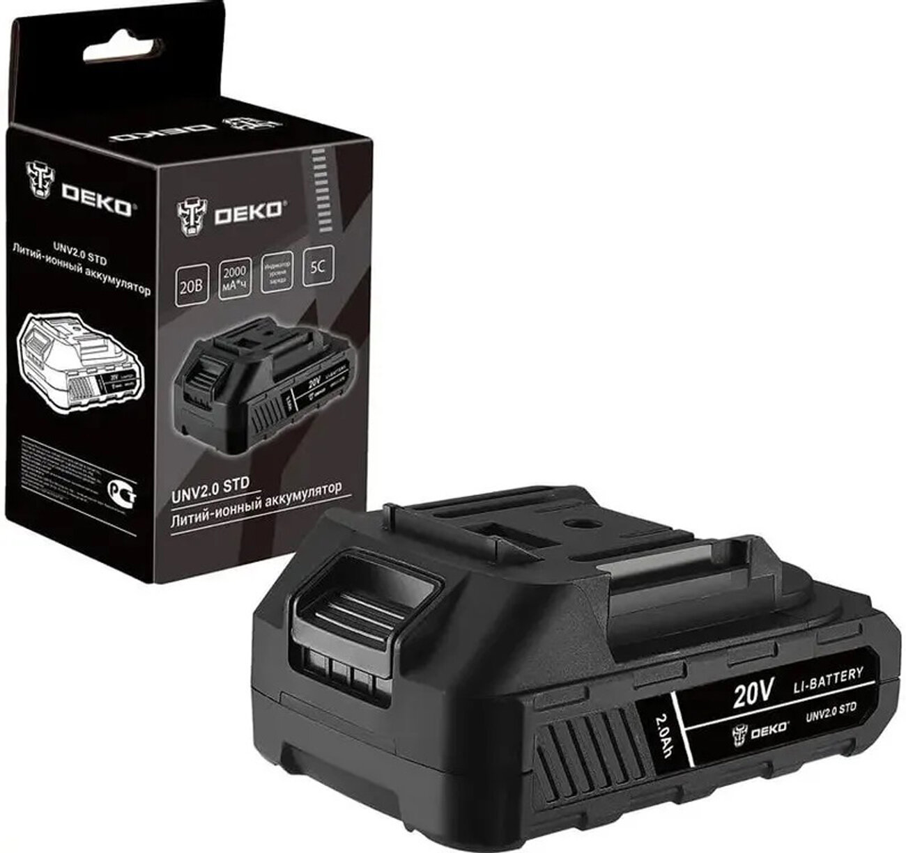 Аккумулятор DEKO UNV2.0 STD 063-4492, для инструментов, Li-Ion 20V, 2Ah