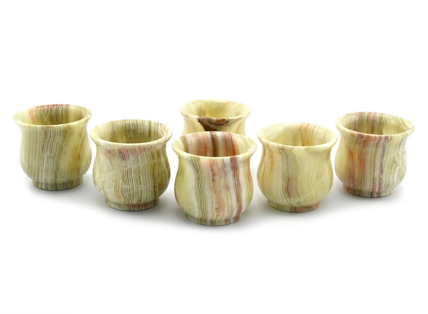 Бокалы из камня из оникса 70мл 6 шт 60*60*54мм .