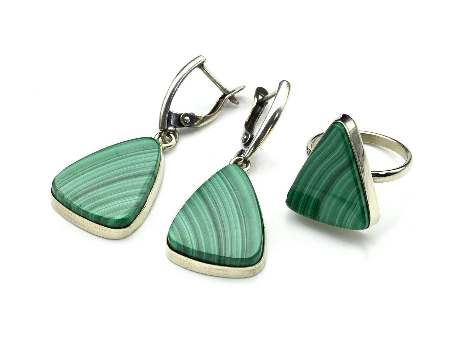 Комплект бижутерии, малахит