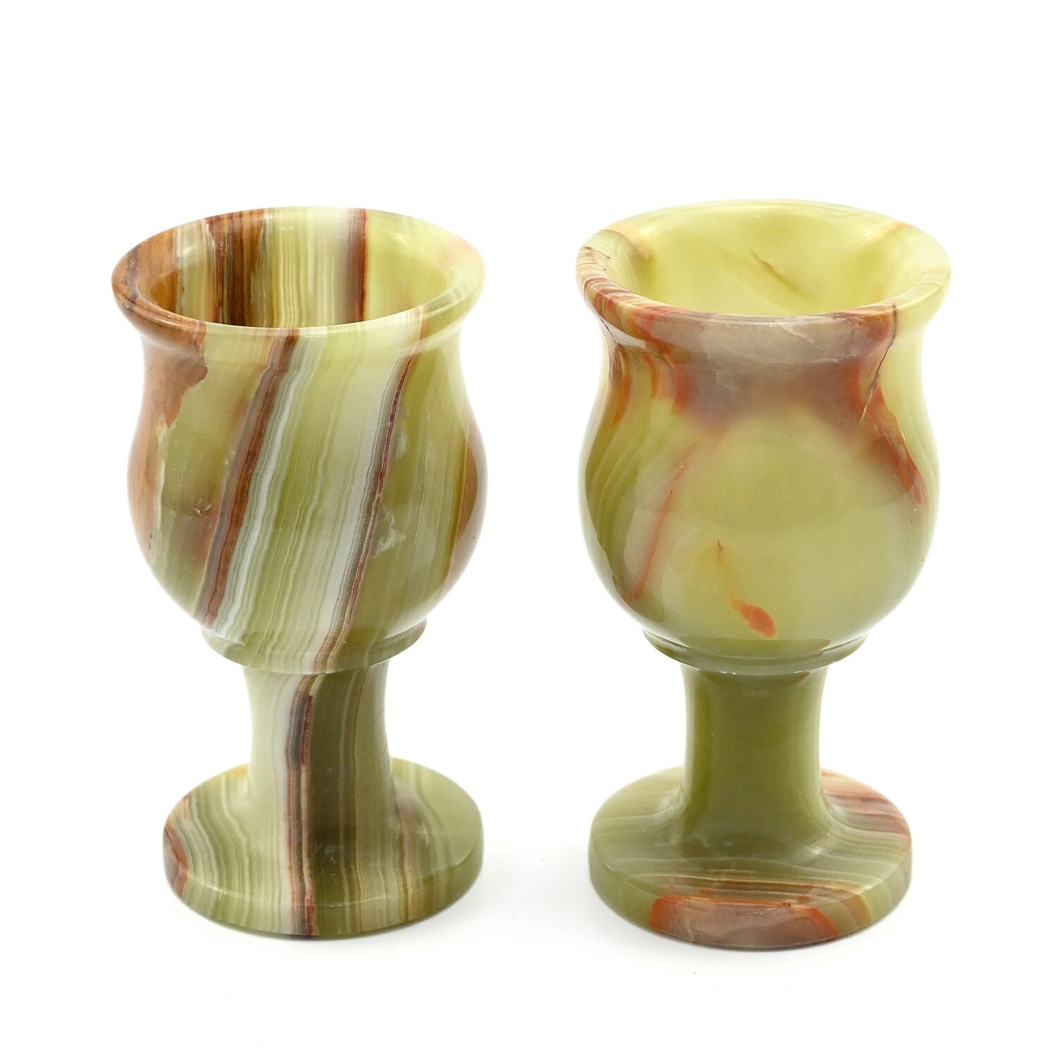 Пара рюмок из оникса 50*50*95мм в бархатной коробке .