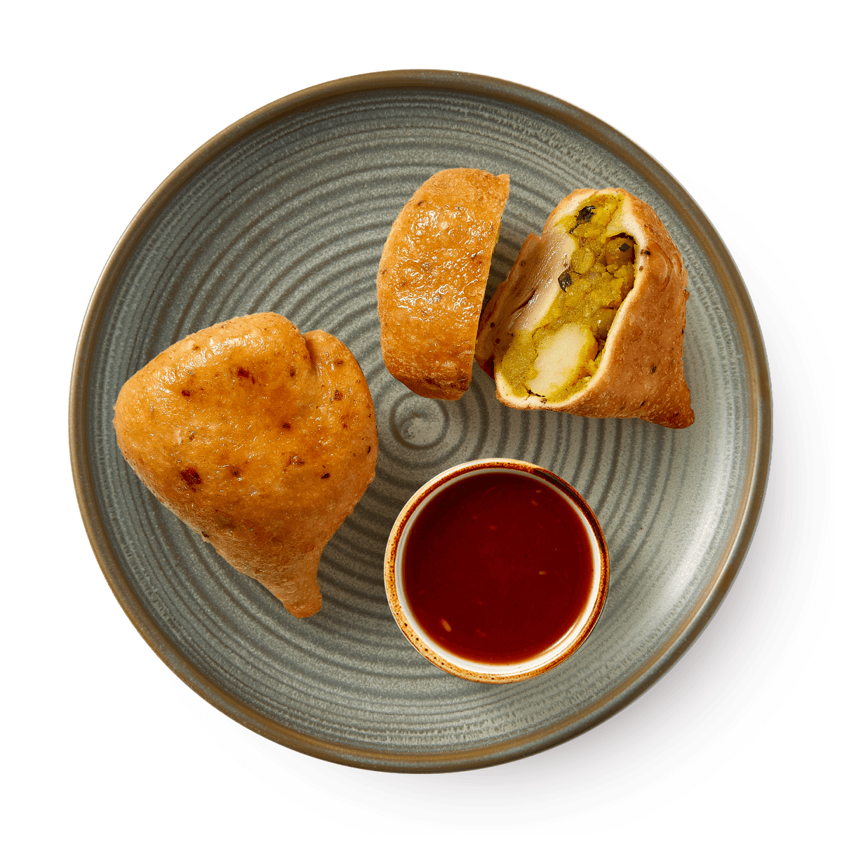 Пирожки индийские Самосы с картофелем и соусом тамарин Chindi Kitchen