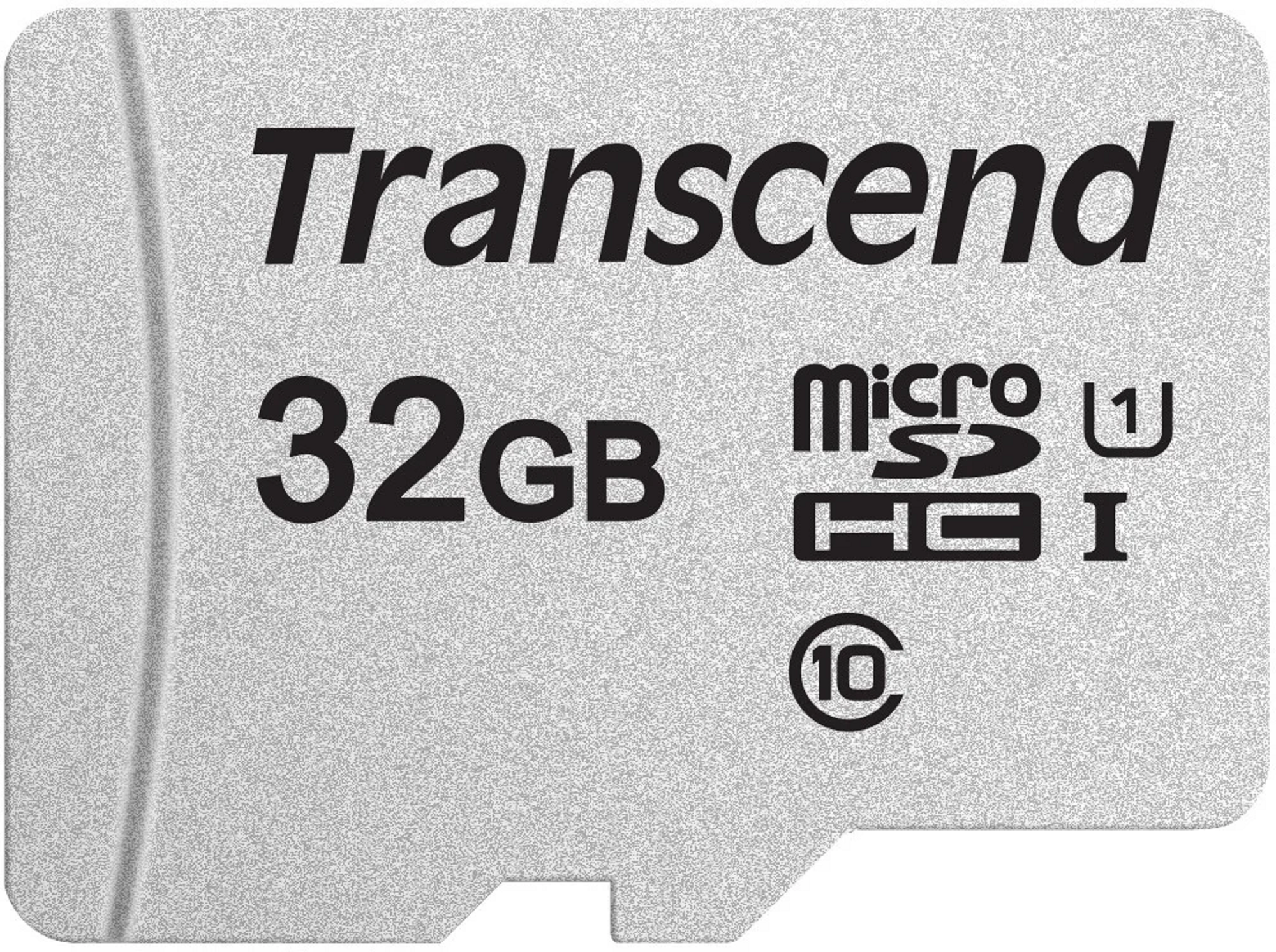 Карта памяти Transcend 32ГБ Class 10 V30 A1 UHS-I 300S, microSDHC, адаптер, серебристая