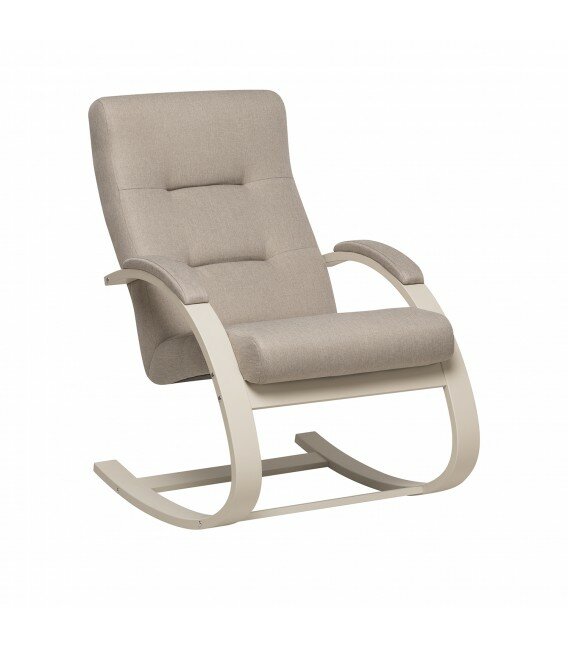 Кресло-качалка Leset Милано NEW, слоновая кость, ткань рогожка, Malmo 05 бежевый