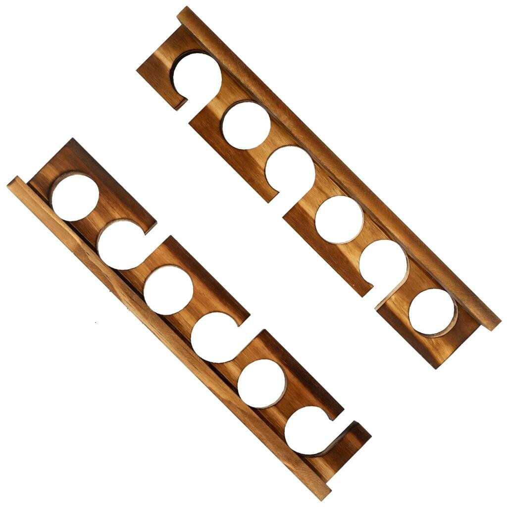 Деревянная настенная стойка для удочек, Цвет горения